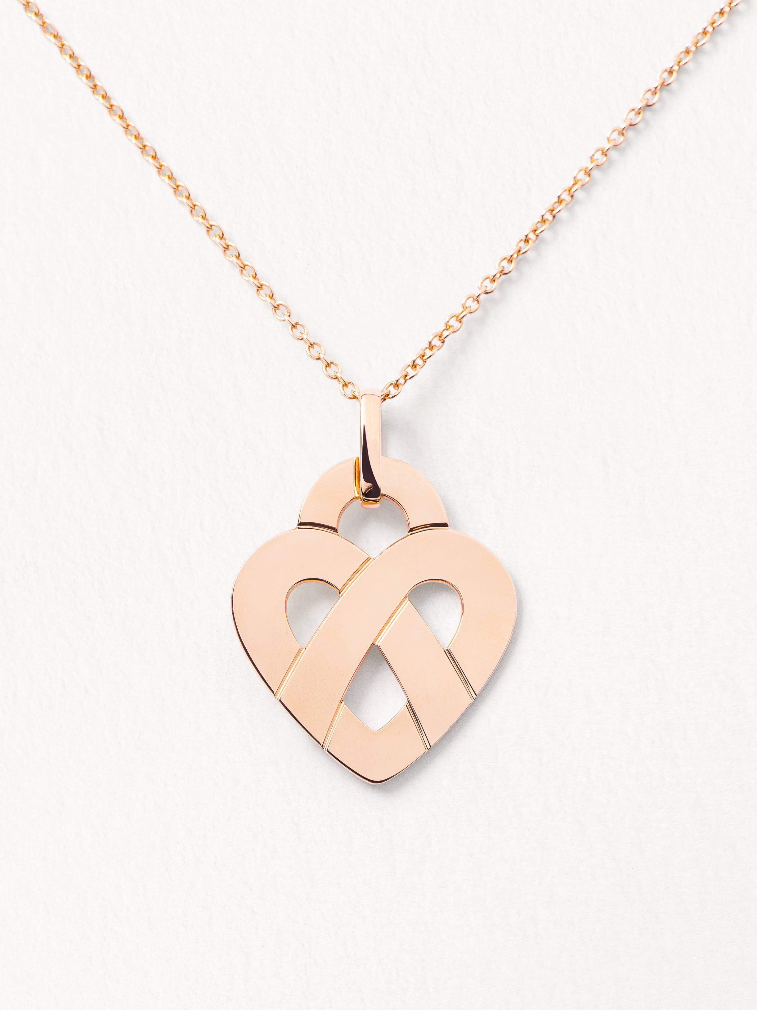 Pendentif Coeur Entrelacé Or Rose Grand Modèle - Poiray – Poiray Paris ...